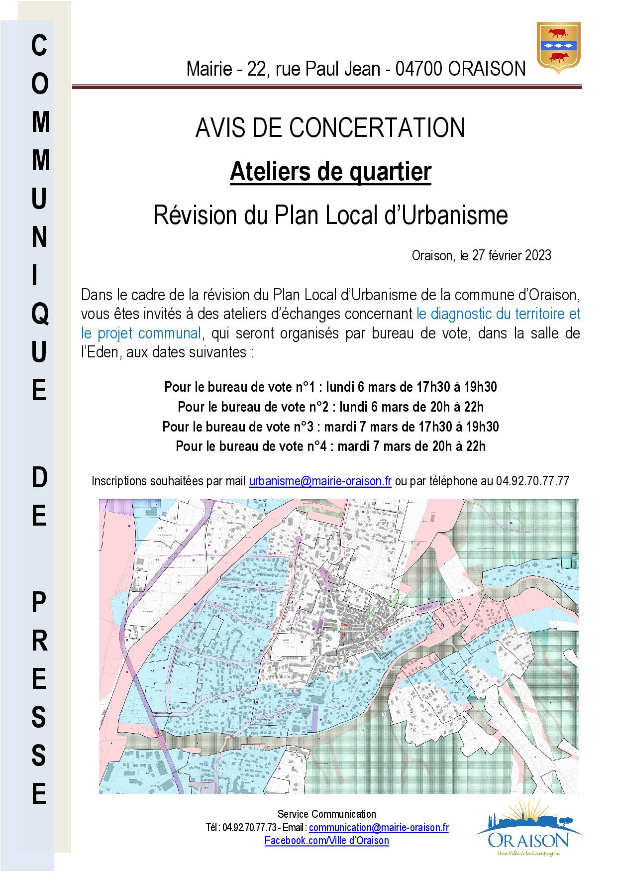 REVISION GENERALE DU PLU - ORAISON REVISION GENERALE DU PLU - ORAISON